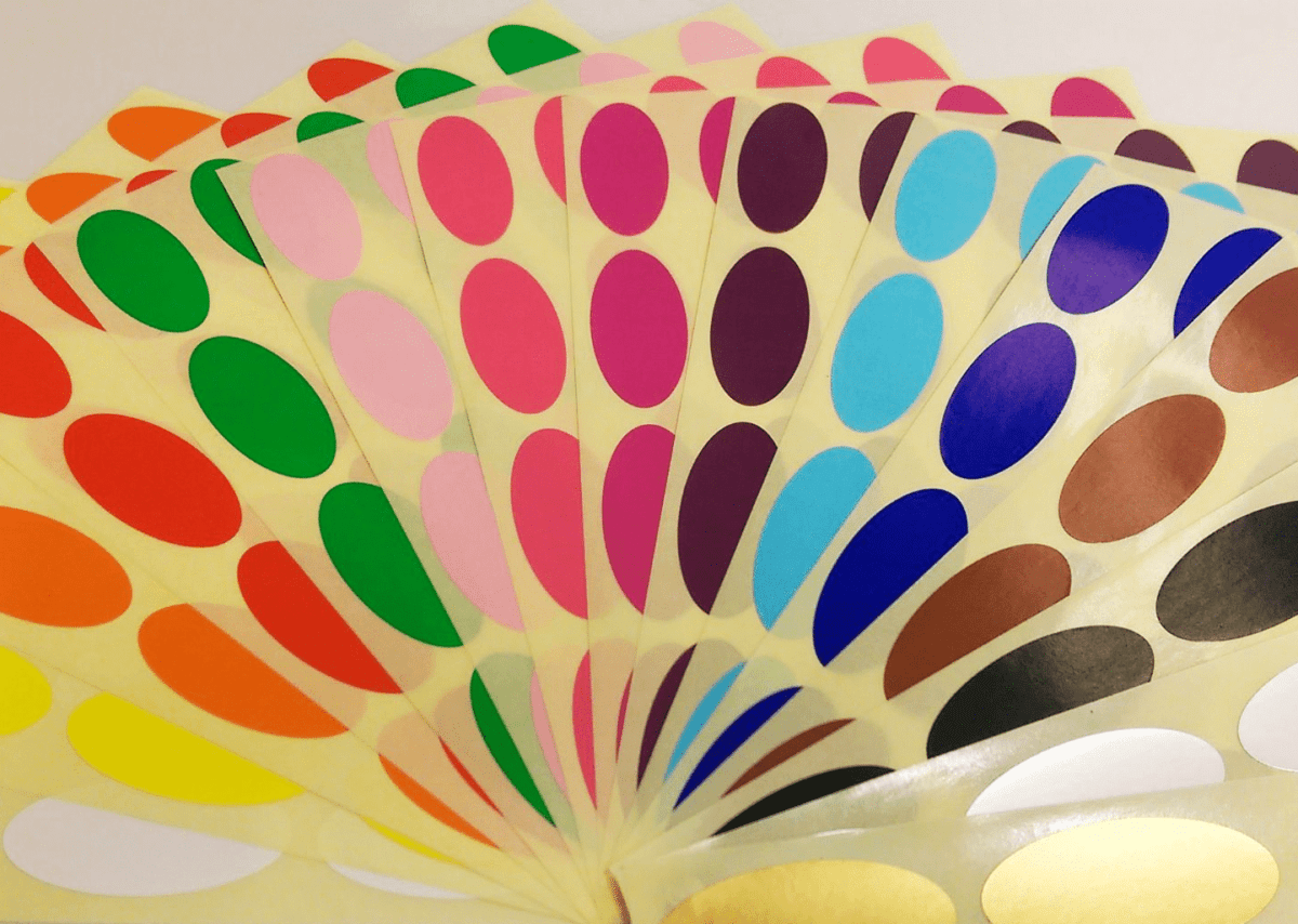 Colour Code Oval Stickers - Price Stickers