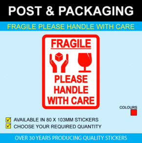 Glass Please Handle With Care Stickers - Price Stickers