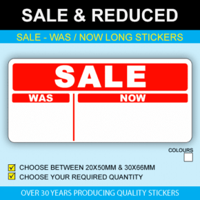 Sale Was / Now Stickers - Price Stickers