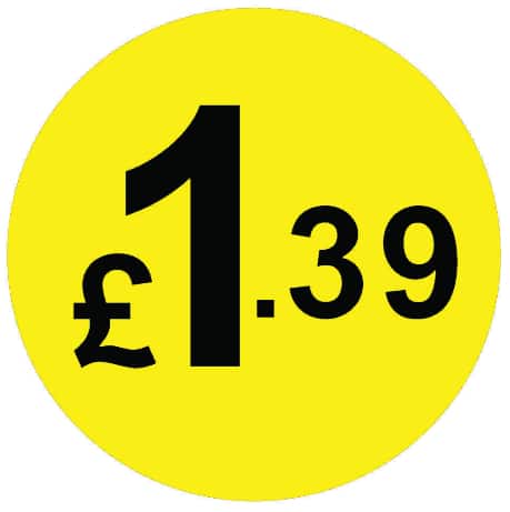 £ Yellow & Black Price Stickers - 20mm | eBay UK