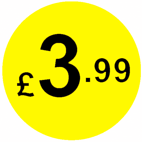 £ Yellow & Black Price Stickers - 45mm | eBay UK