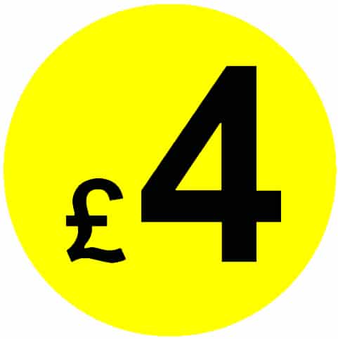 £ Yellow & Black Price Stickers - 45mm | eBay UK