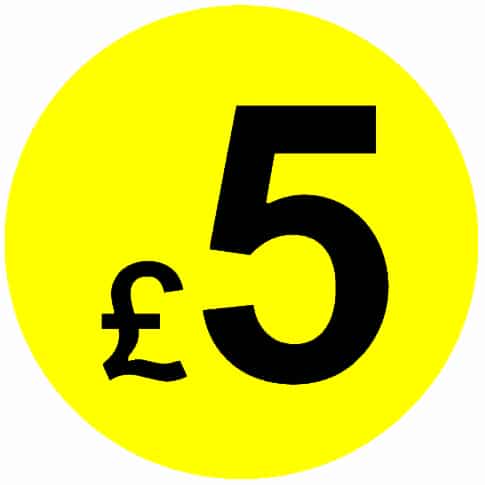 £ Yellow & Black Price Stickers - 45mm | eBay UK