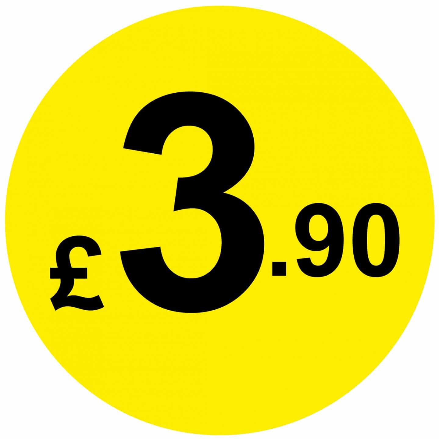 £ Yellow & Black Price Stickers - 45mm | eBay UK