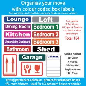 Home Moving Stickers | Pack A - 164 - Price Stickers