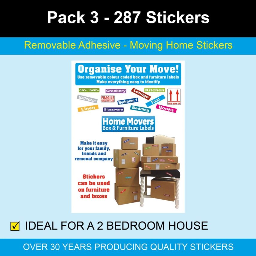 Home Moving Stickers | Pack of 3x 287 - Price Stickers