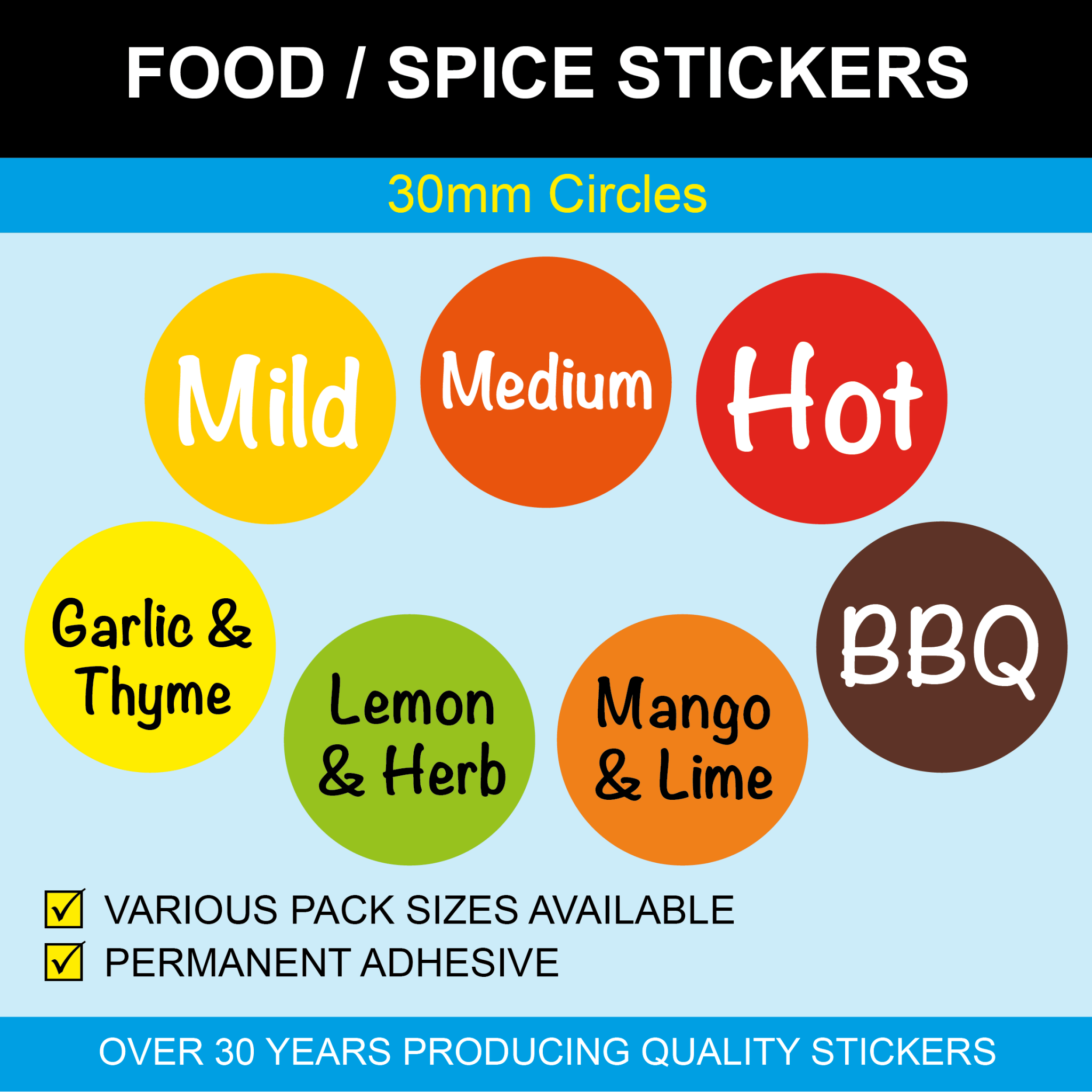 #1 for Mild, Medium & Hot Food Packaging Stickers| Spice Stickers UK