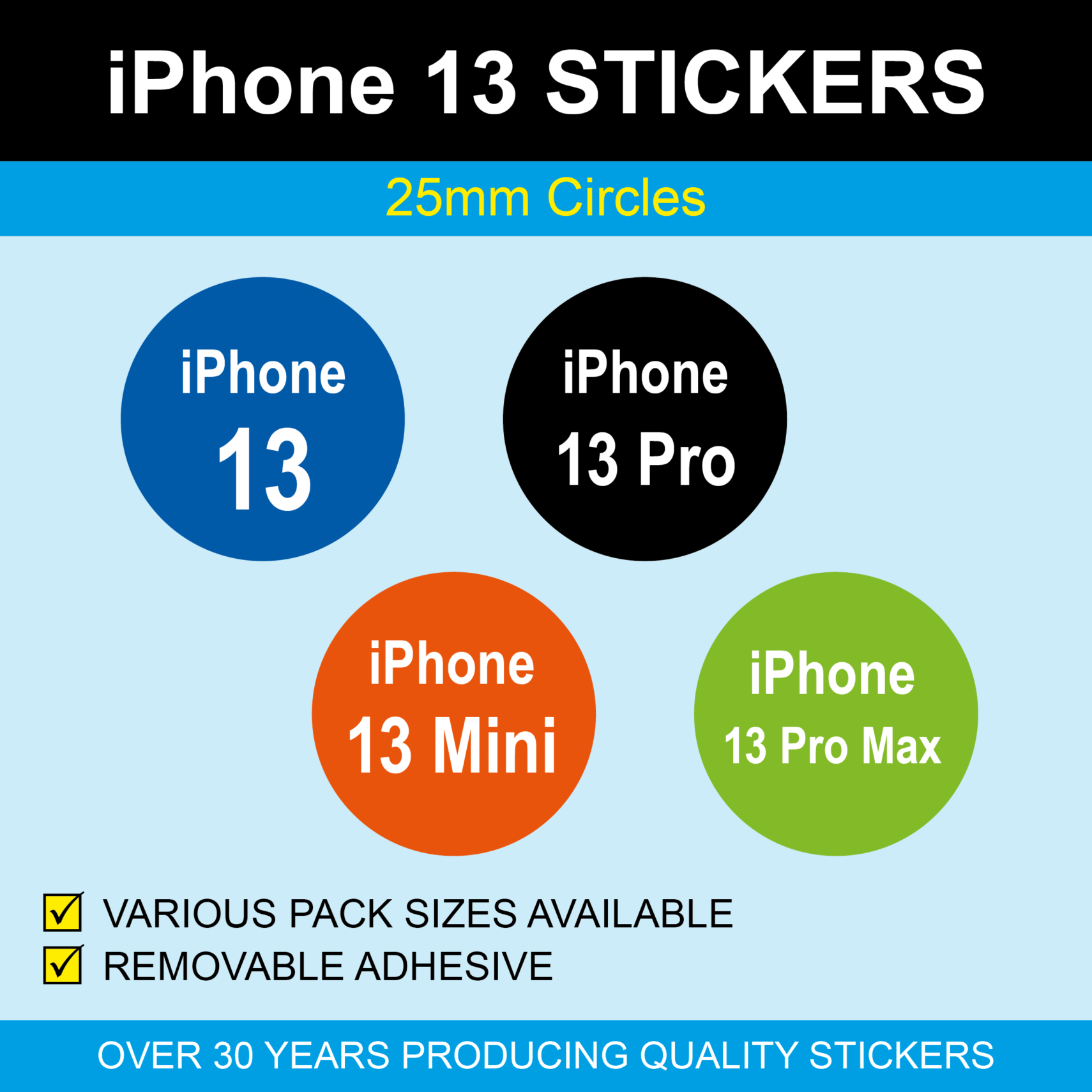 25mm - iPhone 13 Stickers - Price Stickers
