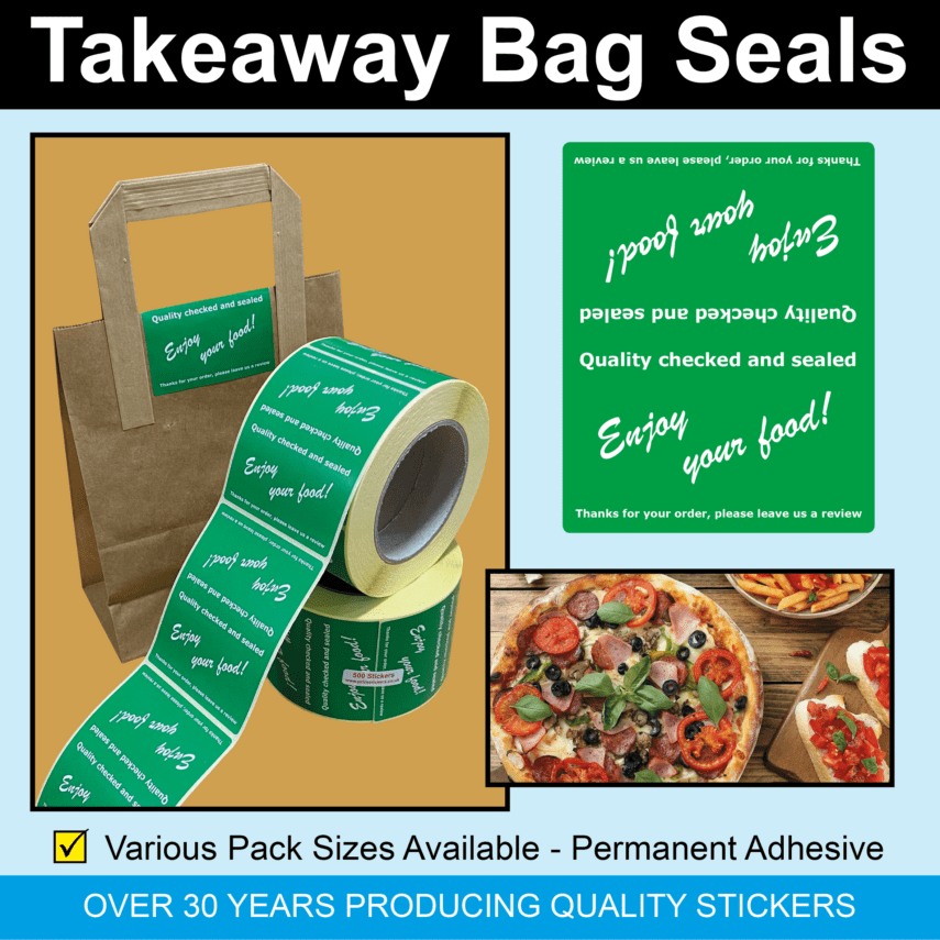 Enjoy Your Food Stickers (Green) | Express FREE UK Delivery – Price ...