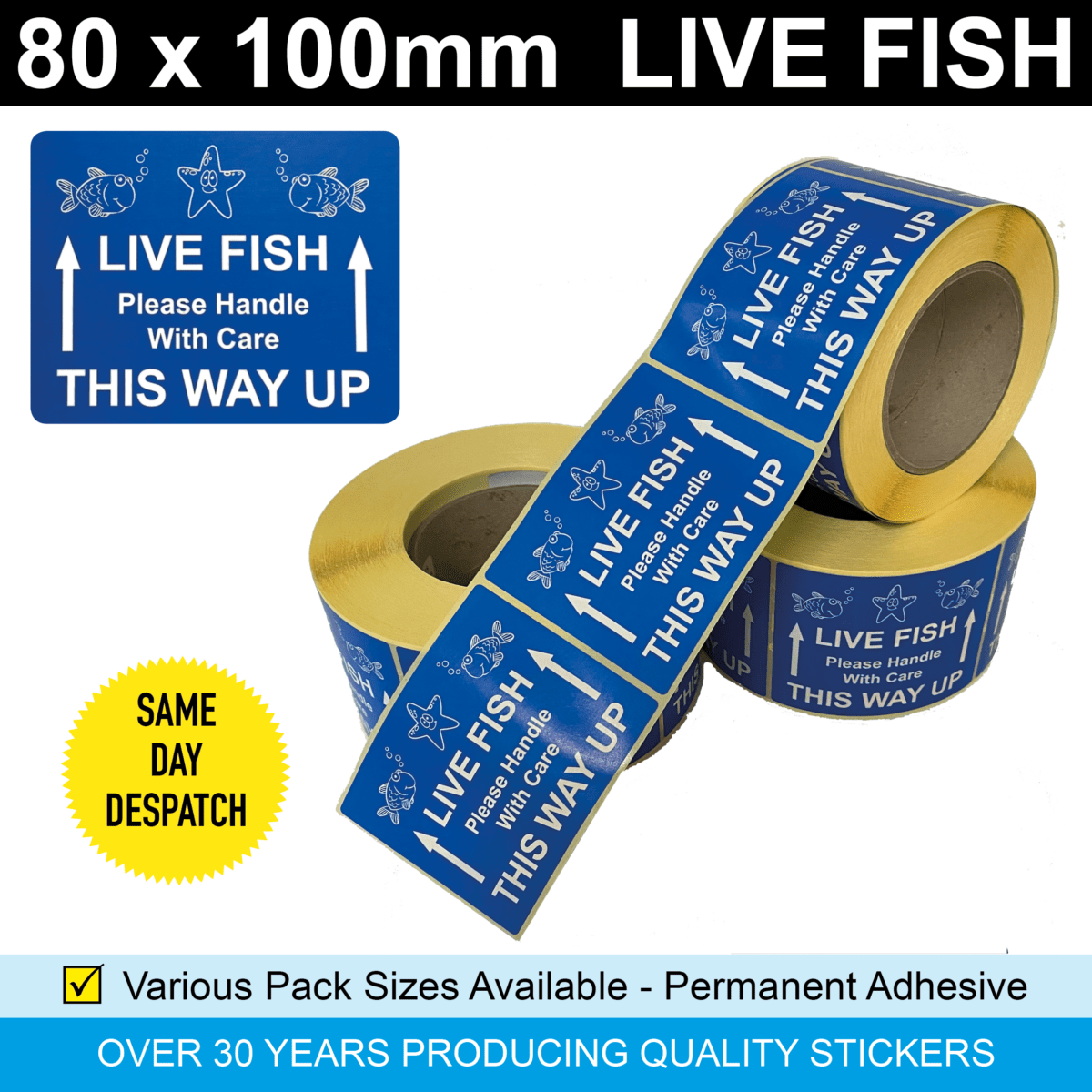 Large Live Fish Stickers | Express FREE UK Delivery – Price Stickers